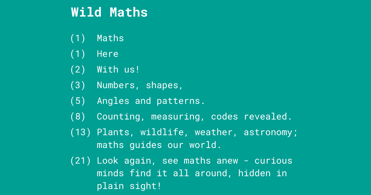 How to Write a Fibonacci Poem - Maths Week Scotland