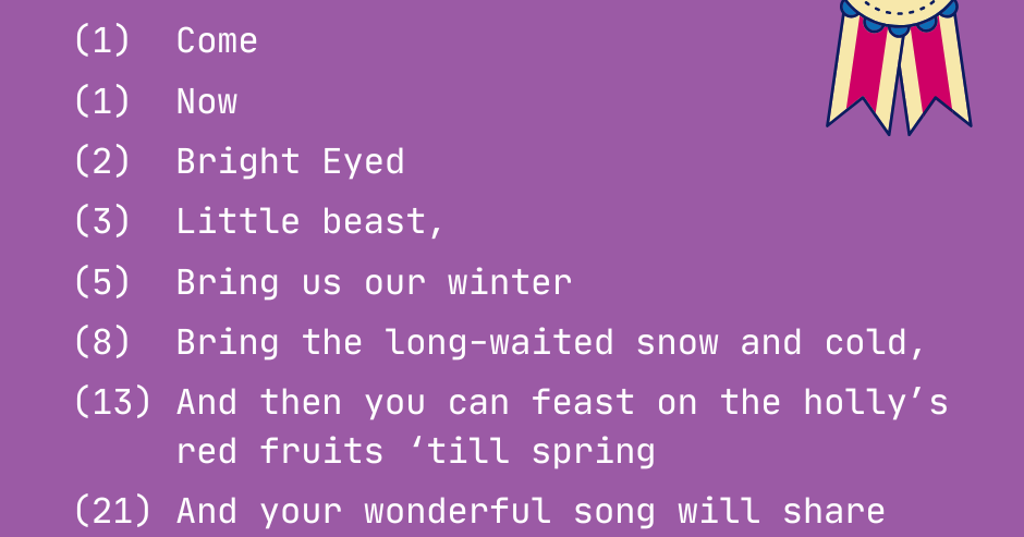 Fibonacci Poetry Contest Winners - Maths Week Scotland